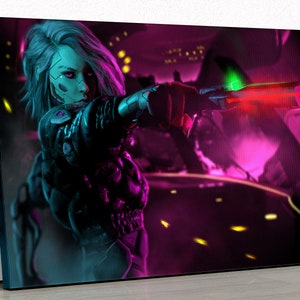 Cyberpunk 2077 Canvas Art | Video Game Room Decor - Etsy