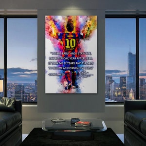 LIONEL MESSI Canvas Wall Art, Motivational Wall Art, Messi Poster ...