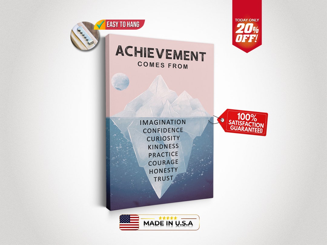 Motivational Canvas Wall Art, Achievement Wall Decor Poster ...