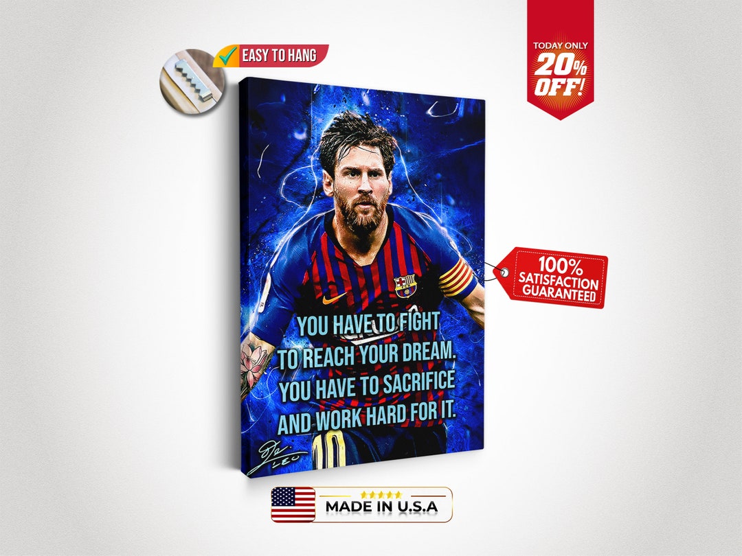 Lionel Messi Football Legends Art, Quote Printable Wall Art ...