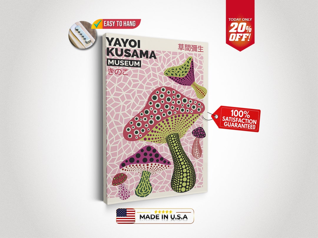 Yayoi Kusama Mushroom Art Print, Yayoi Kusama Trendy Poster, Printable ...