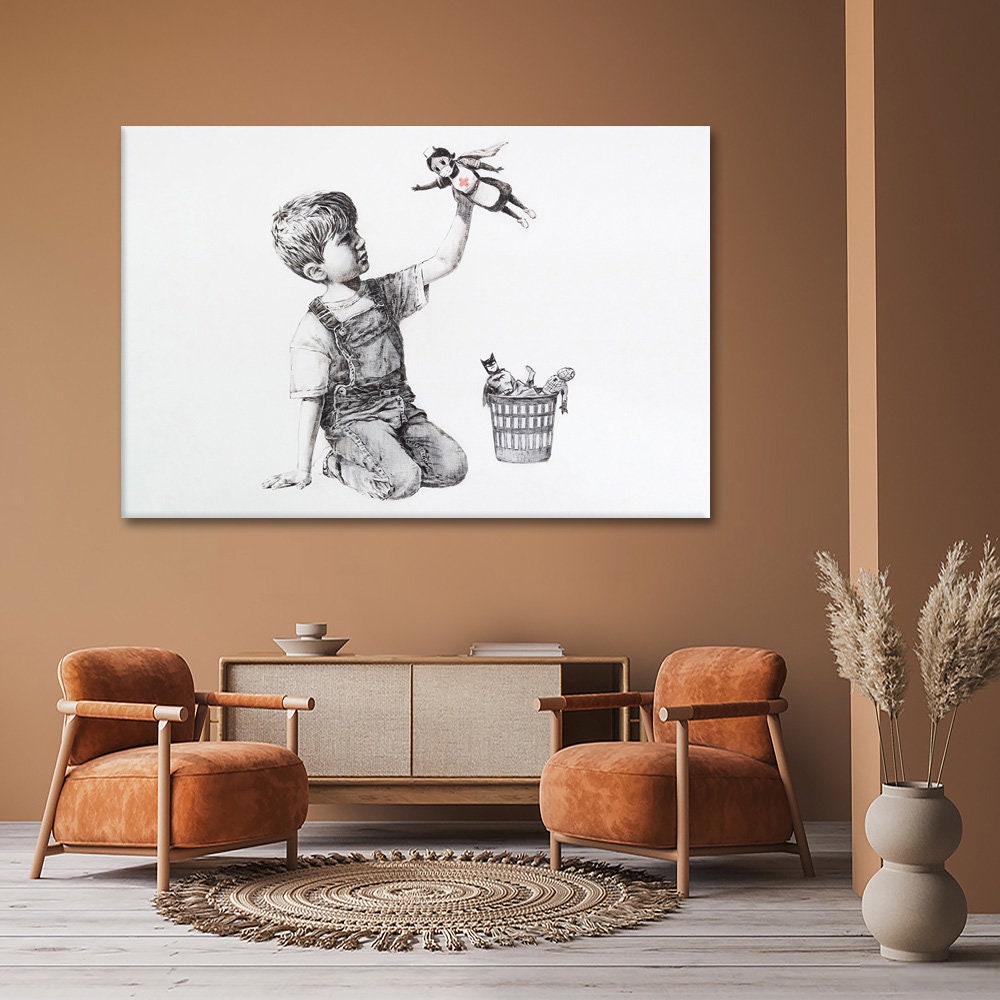 Banksy Superhero Nurse Canvas Print, Game Changer Graffiti Wall Art - Etsy