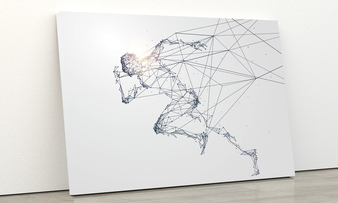 Running Man | Network Connection | Vector Illustration | Large Canvas ...