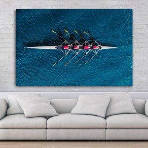 Rowing Canvas Print, Rowing Poster, Water Sport Wall Art, Team Work ...