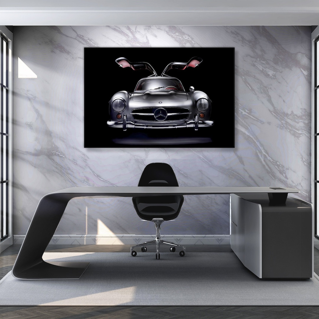 Mercedes Benz 300 SL Gullwing, Vintage Car Decor, Housewarming Gift ...