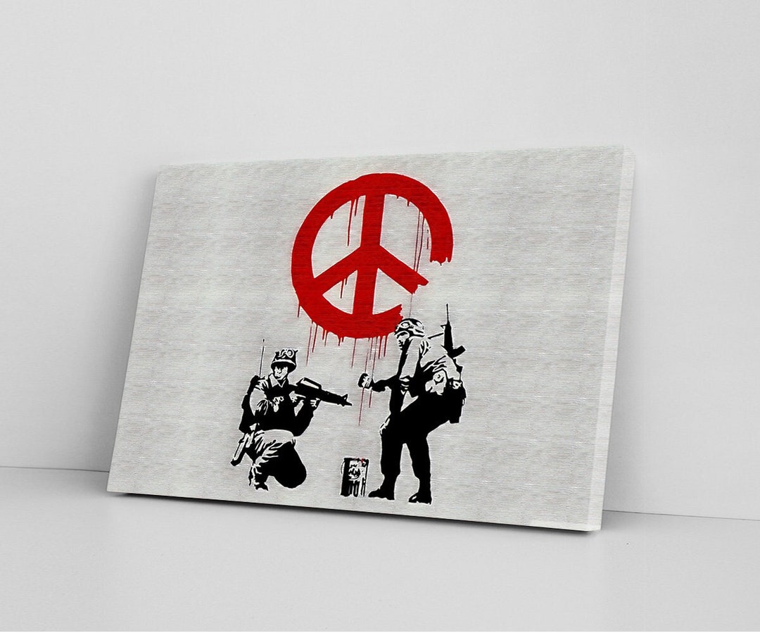 BANKSY War and Peace Banksy Canvas Wall Art Urban Street - Etsy