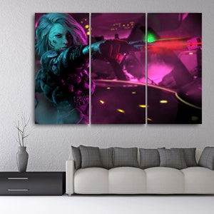 Cyberpunk 2077 Canvas Art | Video Game Room Decor - Etsy