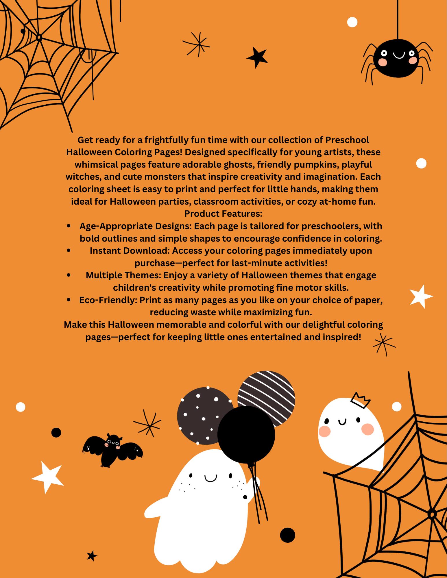 Preschool Halloween Coloring Pages Easy Halloween Coloring Pages ...