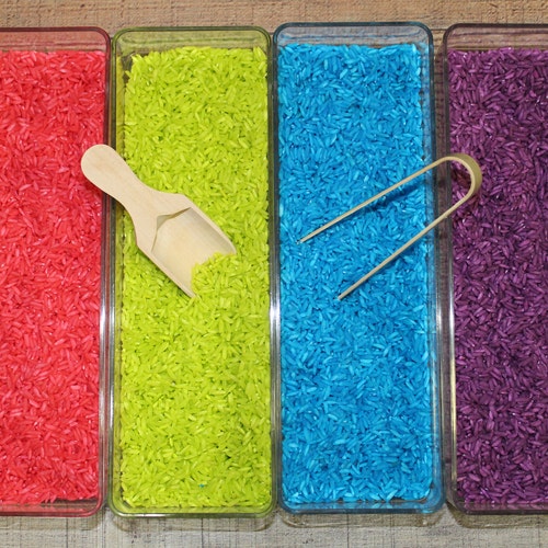 Rainbow Colored Rice for Sensory Bins Six Cups One Cup of - Etsy