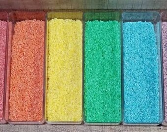 Neon Colored Rice for Sensory Bins One Cup of Each Color Hot | Etsy