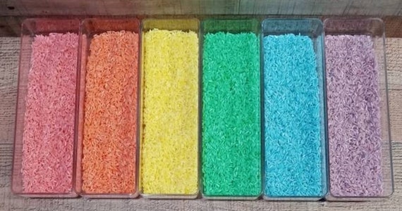 Pastel Rainbow Colored Rice for Sensory Bins 6 Six Cups One | Etsy