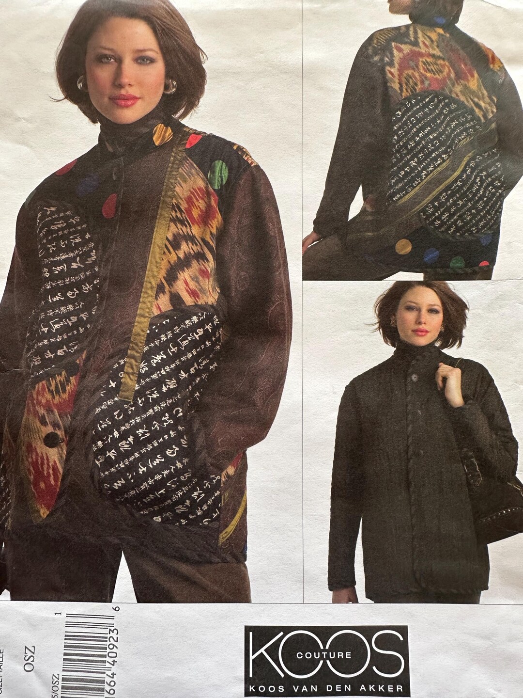 Vogue 2915 Koos Couture American Designer / Reversible Jacket / Size S ...