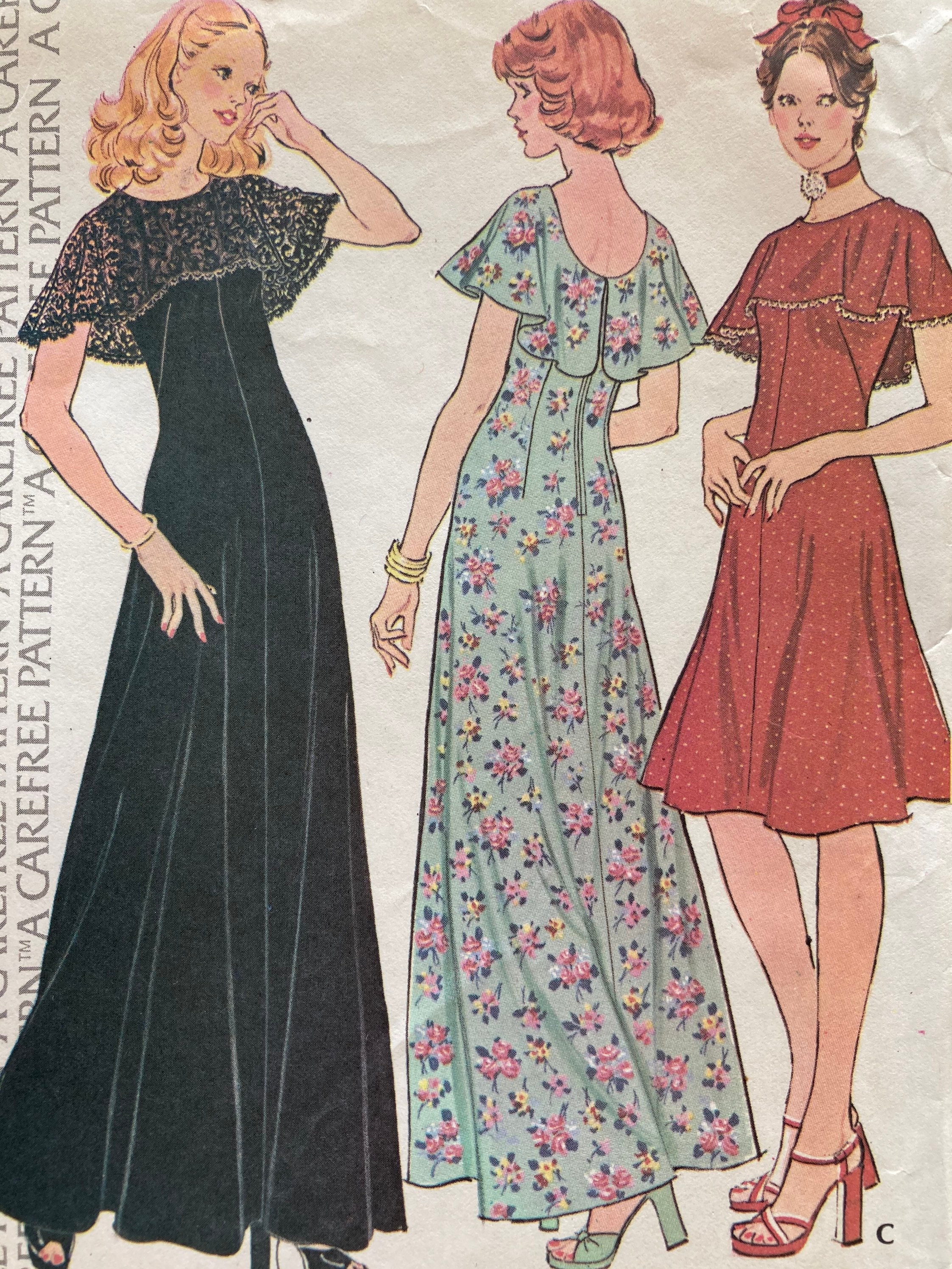 Embroidery Patterns Kits & How To 1972 Vintage Sewing Pattern B36 DRESS ...