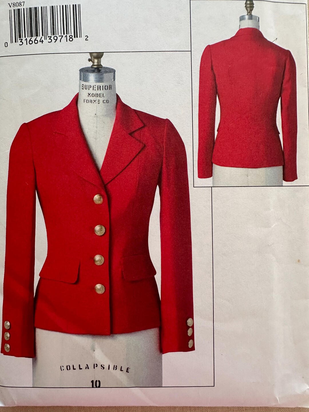 Vogue 8087 / Claire Shaeffer's Custom Couture Collection Misses' Jacket ...