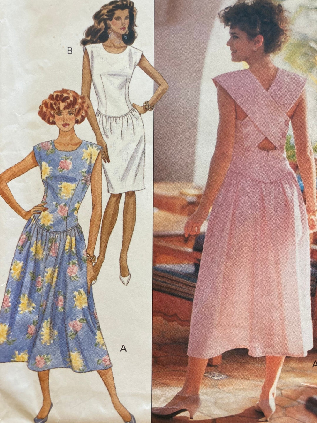 Butterick 4083 / Summer Dress With Back Straps / Size 6-8-10 / 80s ...