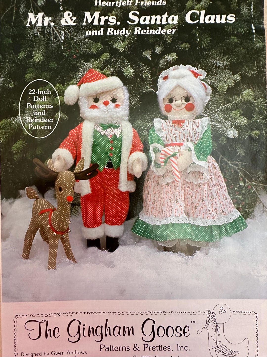 Mr. & Mrs. Santa Claus and Rudy Reindeer Pattern / the Gingham Goose ...