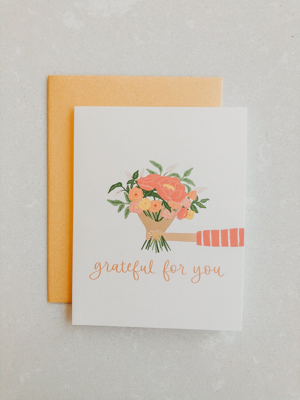 Grateful For You Bouquet Card | Etsy