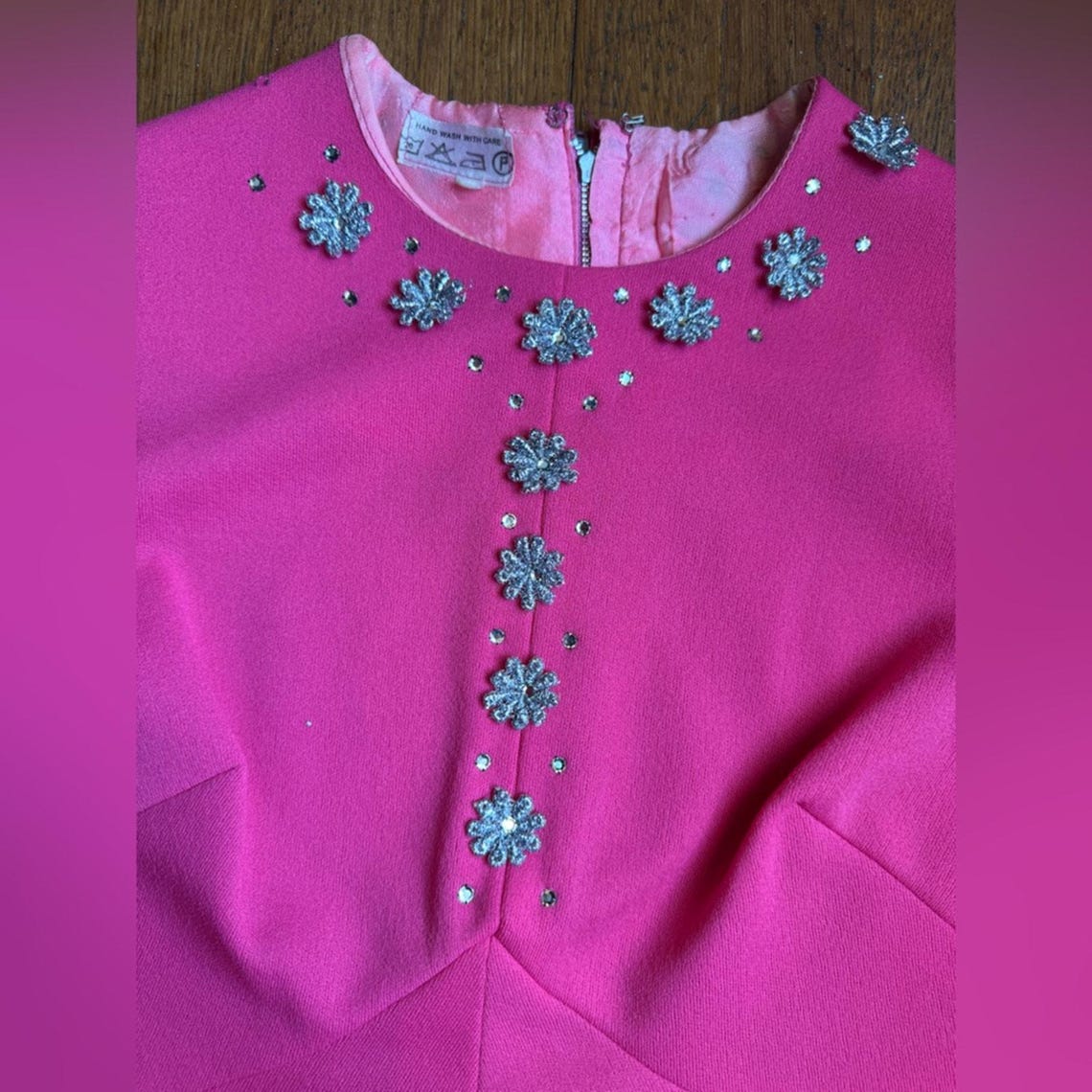 60s Vintage Bubble Gum Pink Long Sleeved A Line Mini Sz Sm - Etsy