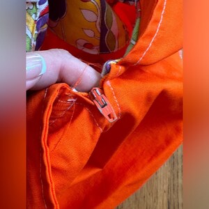 70s Vintage Bright Orange Front Zip House Dress - Etsy