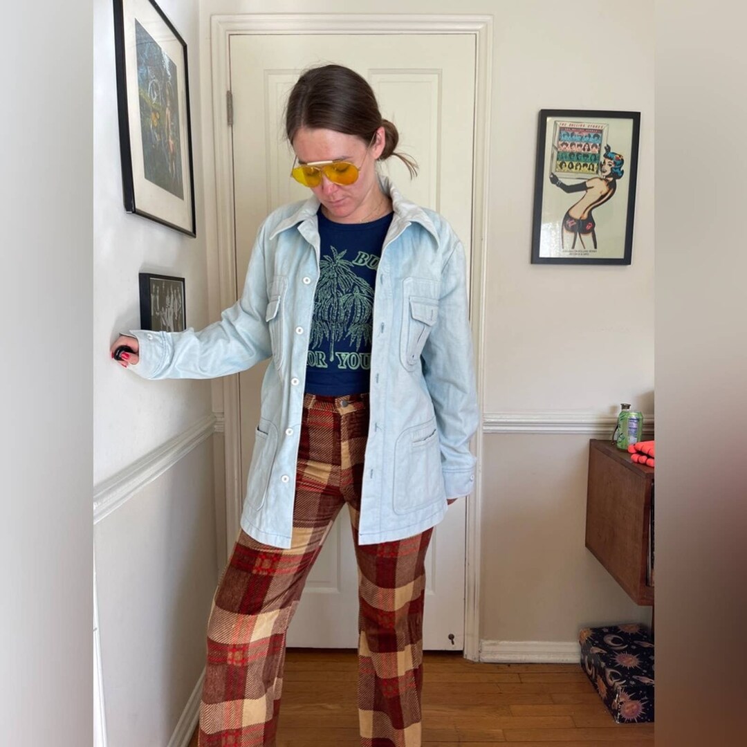 70s Vintage Lee Denim Safari Jacket - Etsy