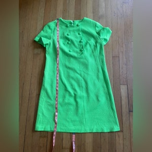 60S Vintage Bright Green Mini Dress - Etsy
