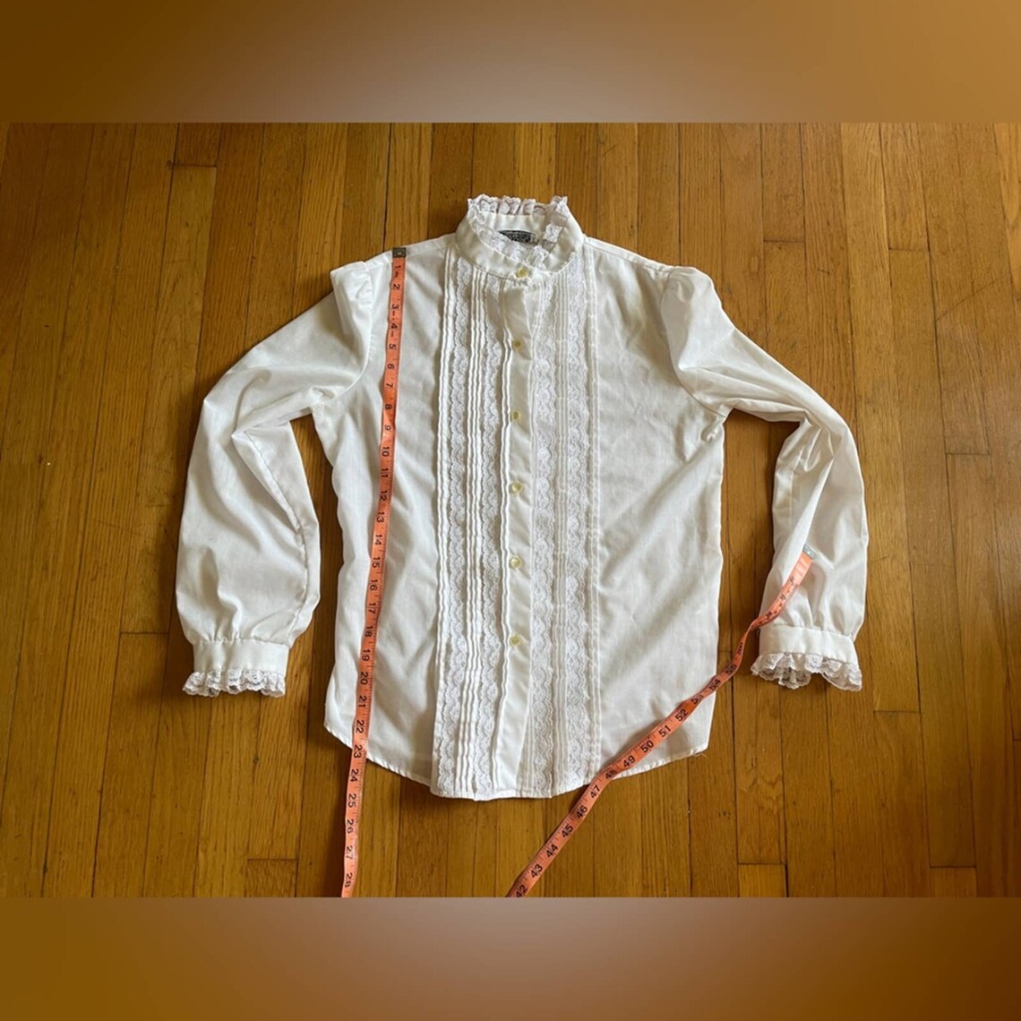 70s Vintage Victorian Style White Button up Top - Etsy