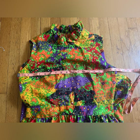 70s Vintage Funky Bright Patchwork Maxi Dress Prairie… - Gem