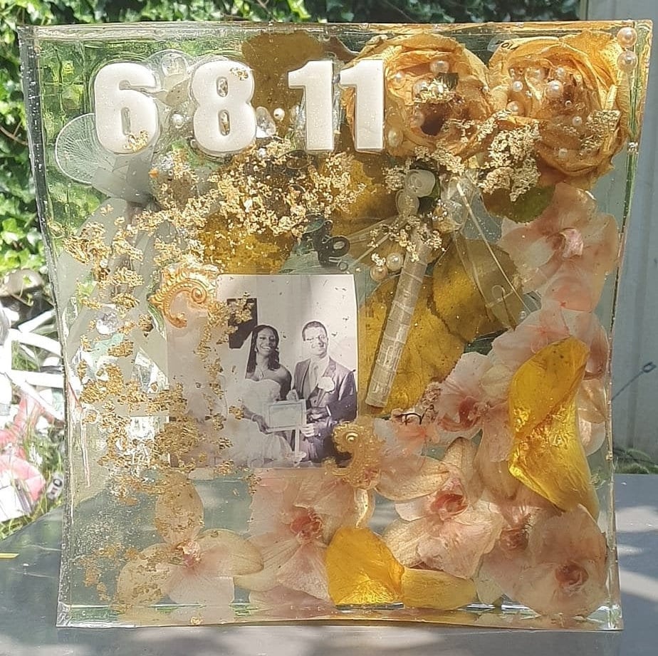 Custom Made Personalized Resin Art Wedding Flower Bouquet - Etsy