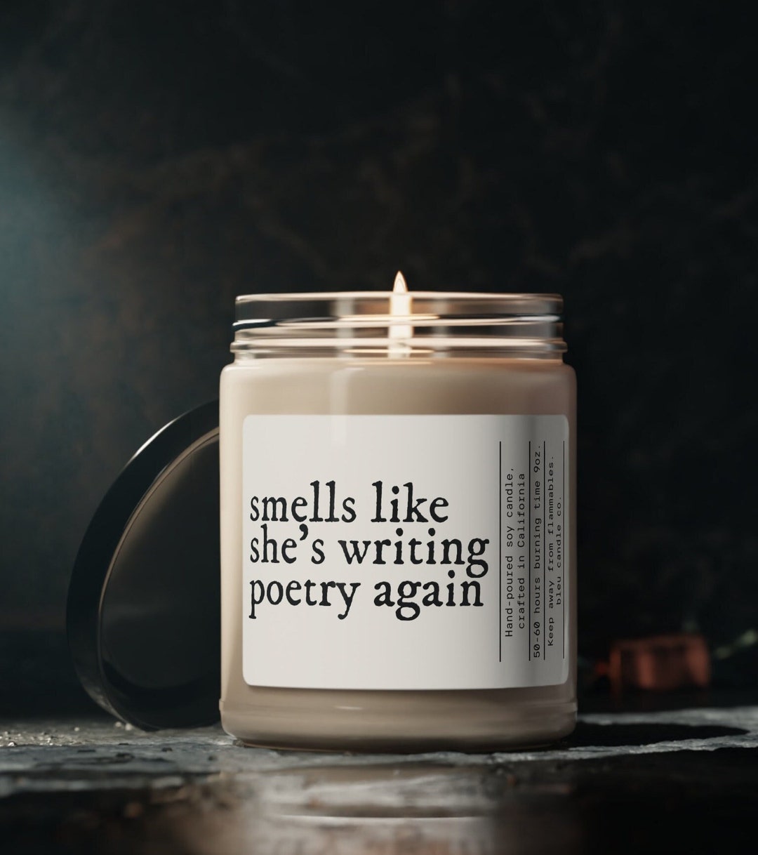 Poets Gift, Writing Poetry Again Candle, Gift for Poet, Poetry, Gift ...