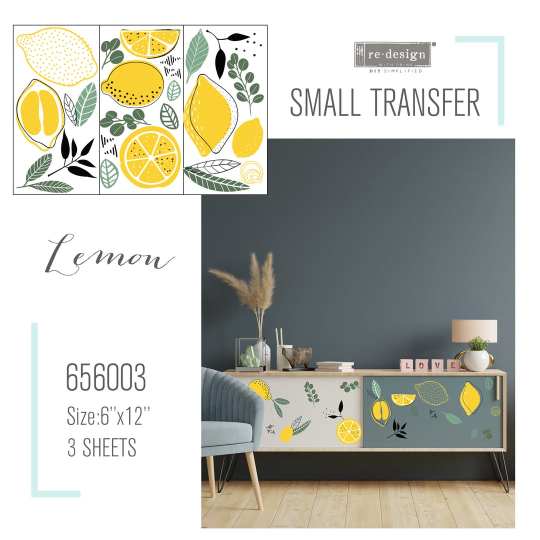 LEMON - 3 Sheet 6"x12" Decor Transfer | Redesign With Prima! Lemon ...
