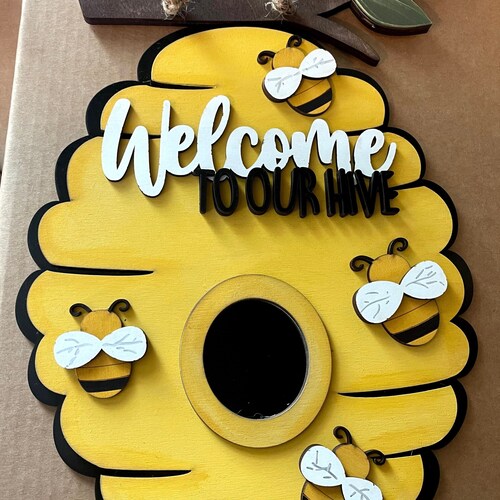 Welcome to Our Hive Sign Wood Sign Bee Decor Bumble Bee - Etsy