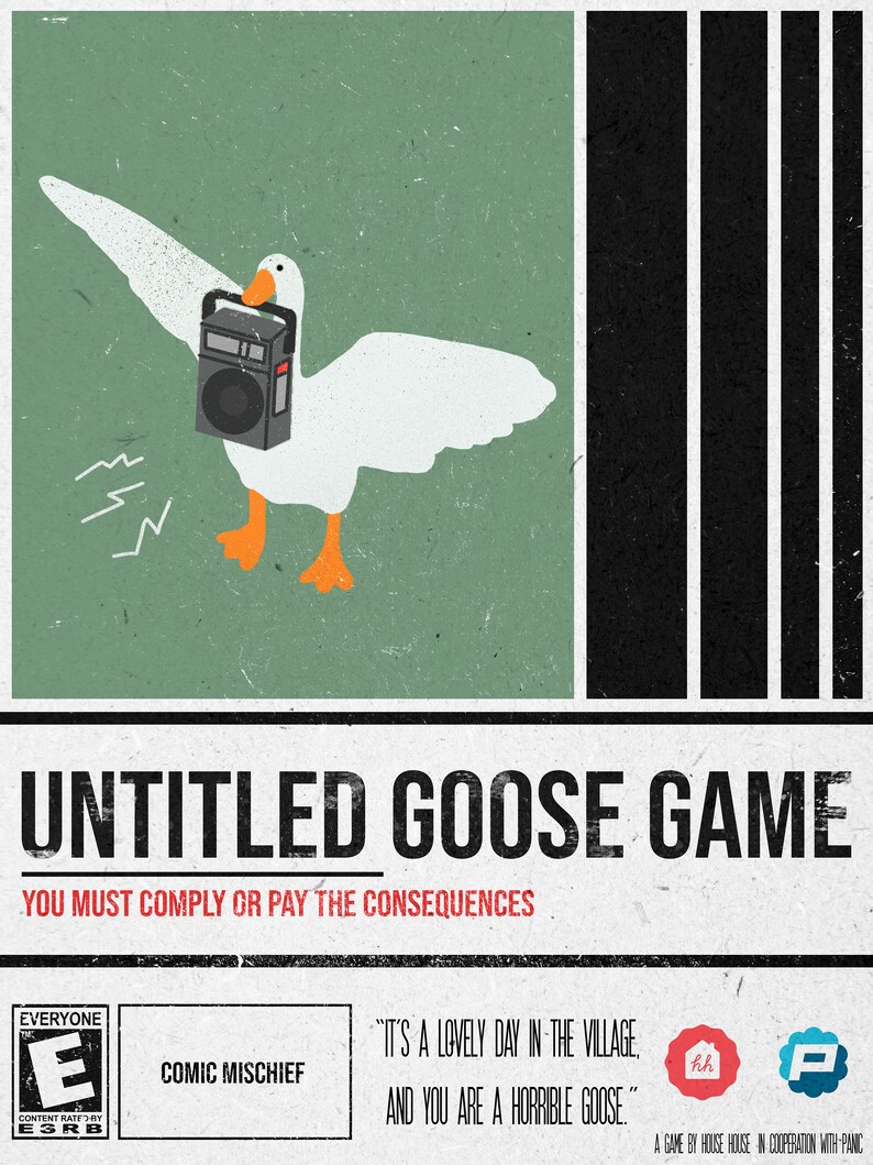 Untitled Goose Game Propaganda Poster green - Etsy