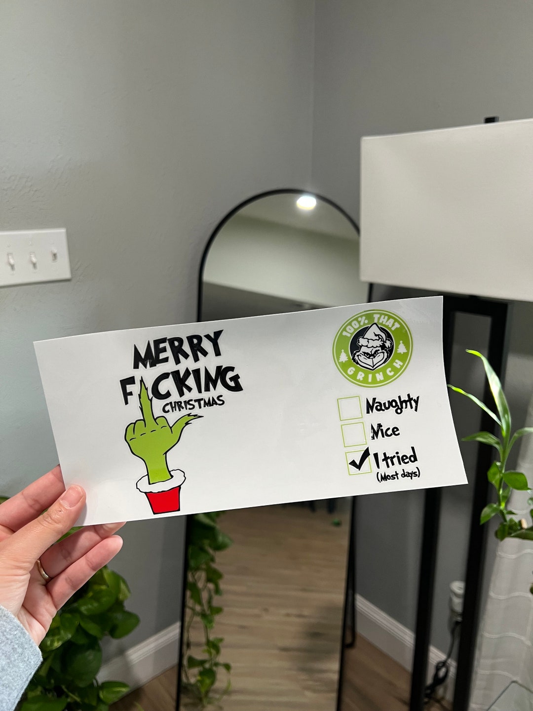 Merry Fking Christmas Grinch UV DTF Cup Wrap - Etsy