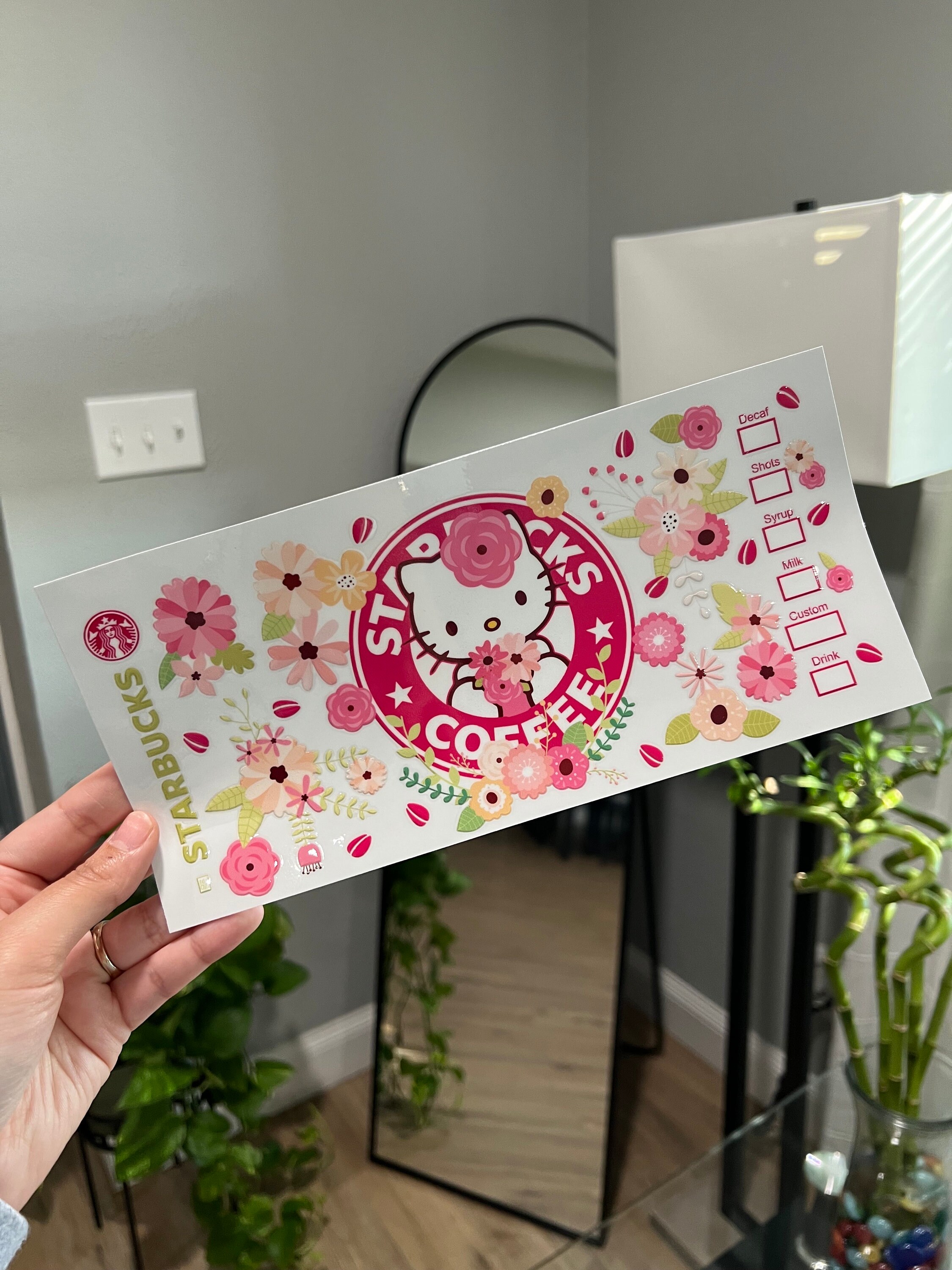 Hello Kitty Starbucks UV DTF Cup Wrap - Etsy