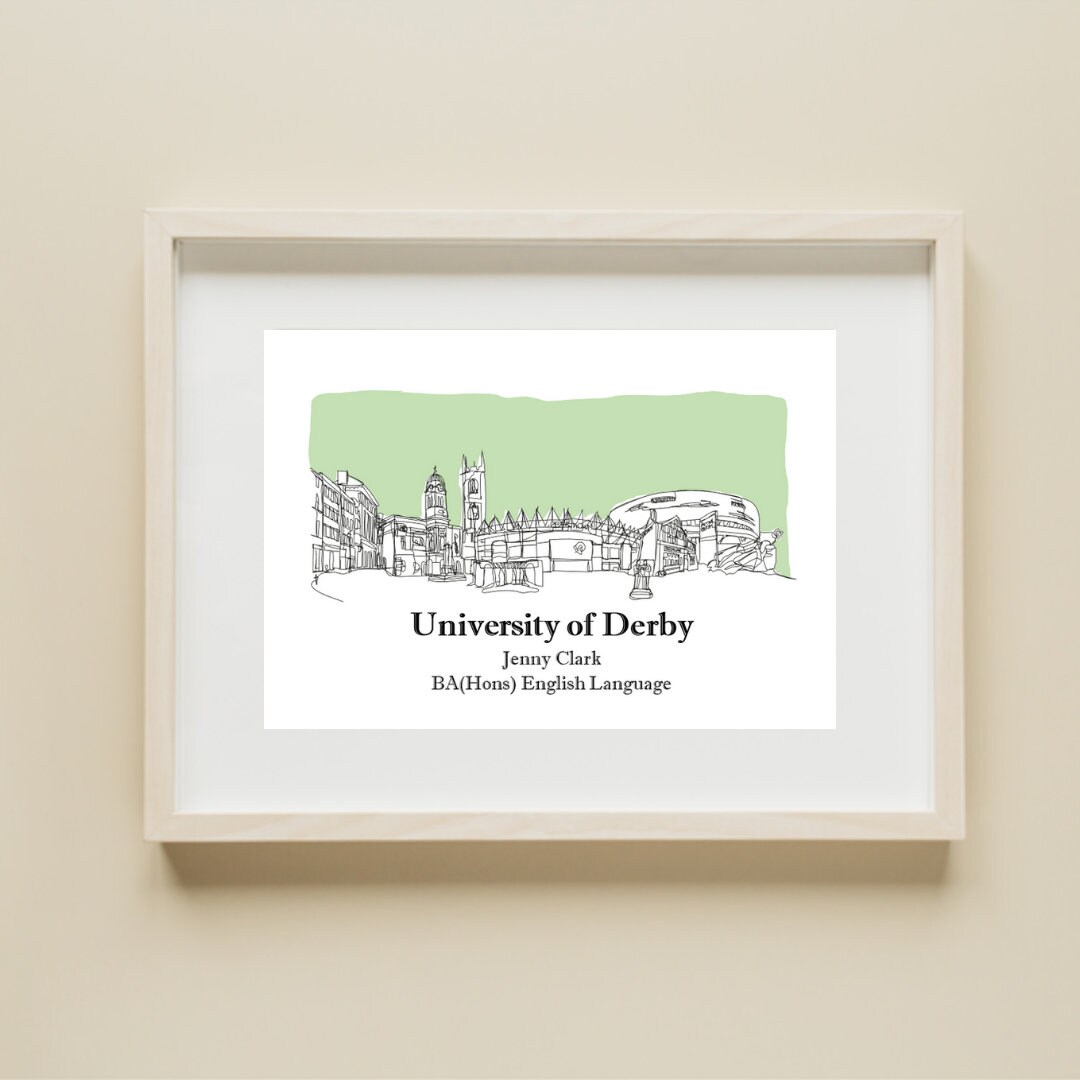 Derby Graduation Skyline City Print Derby Graduation Line Drawing ...