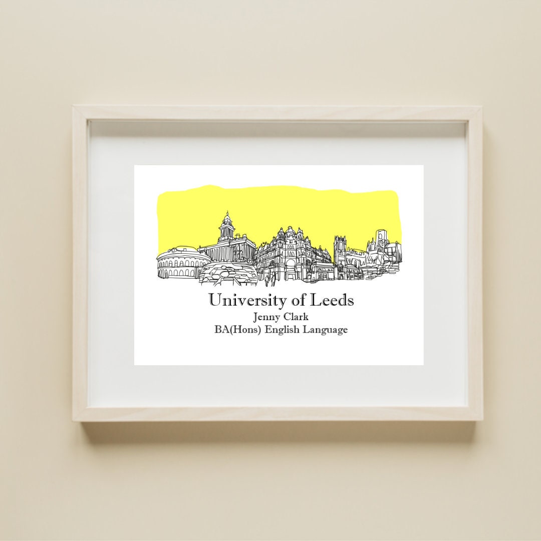 Leeds Graduation Skyline City Print Graduation Line Drawing ...