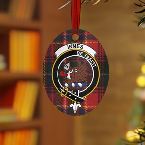 Innes Clan Scottish Christmas Ornament, Innes Crest Ornament, Scotland ...