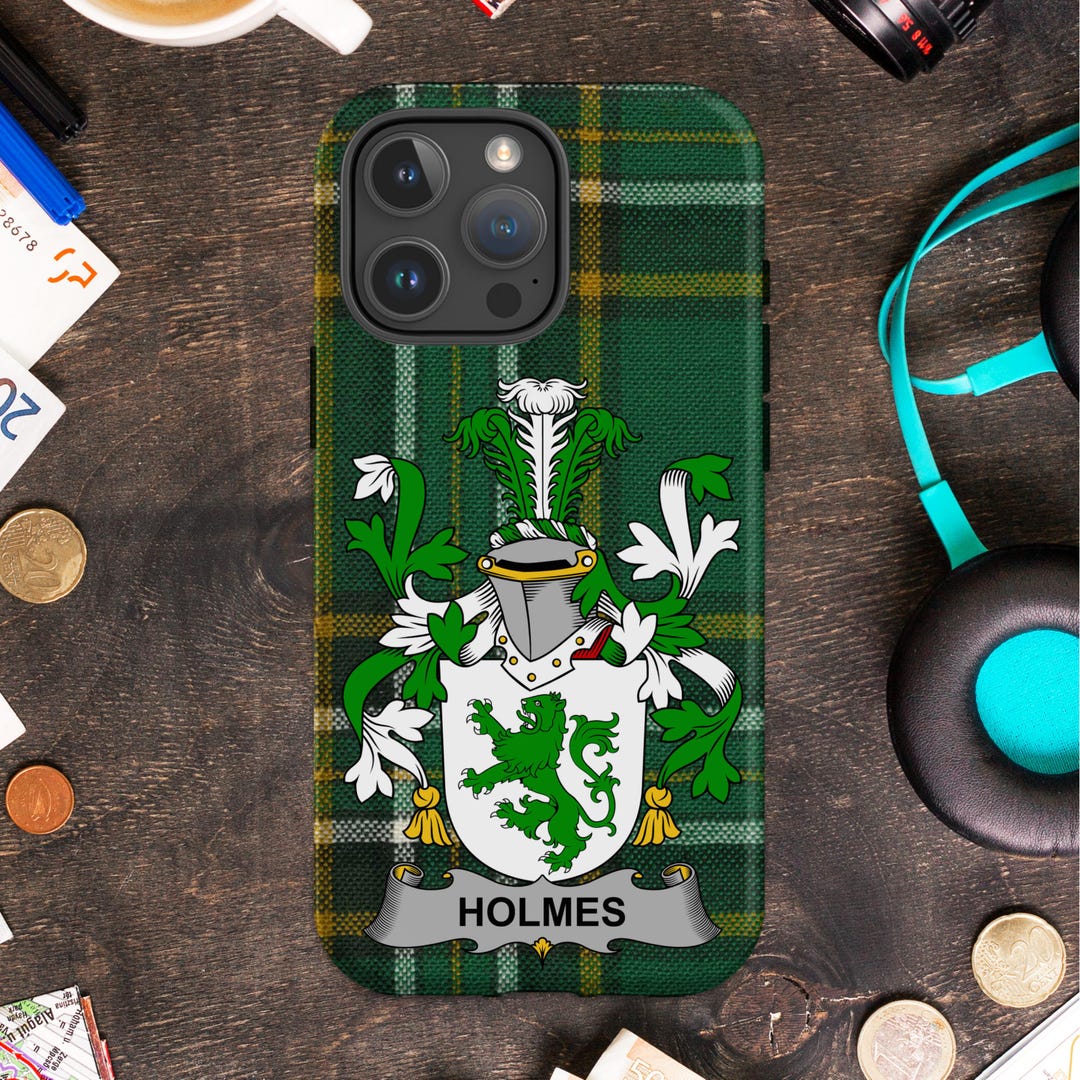 Holmes Phone Cover, Irish Coat of Arms, National Tartan Background ...