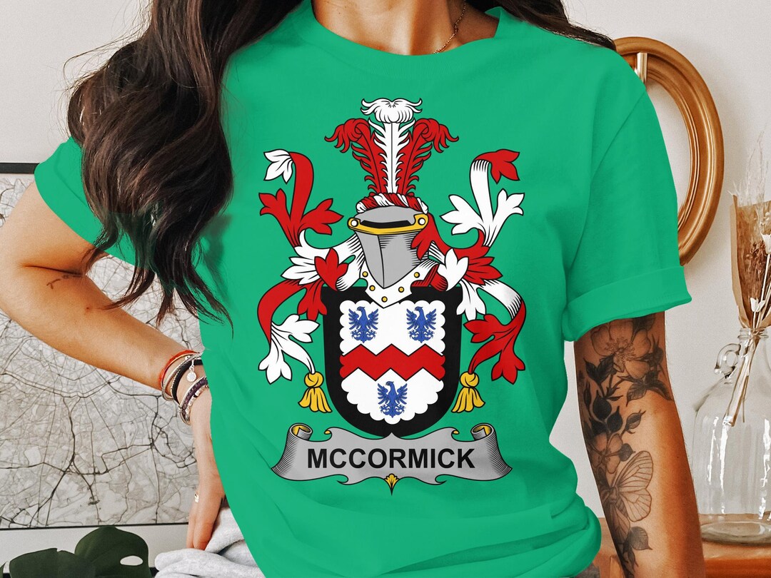 Personalized Irish Family Crest Mccormick Surname T-shirt, St Patrick's ...