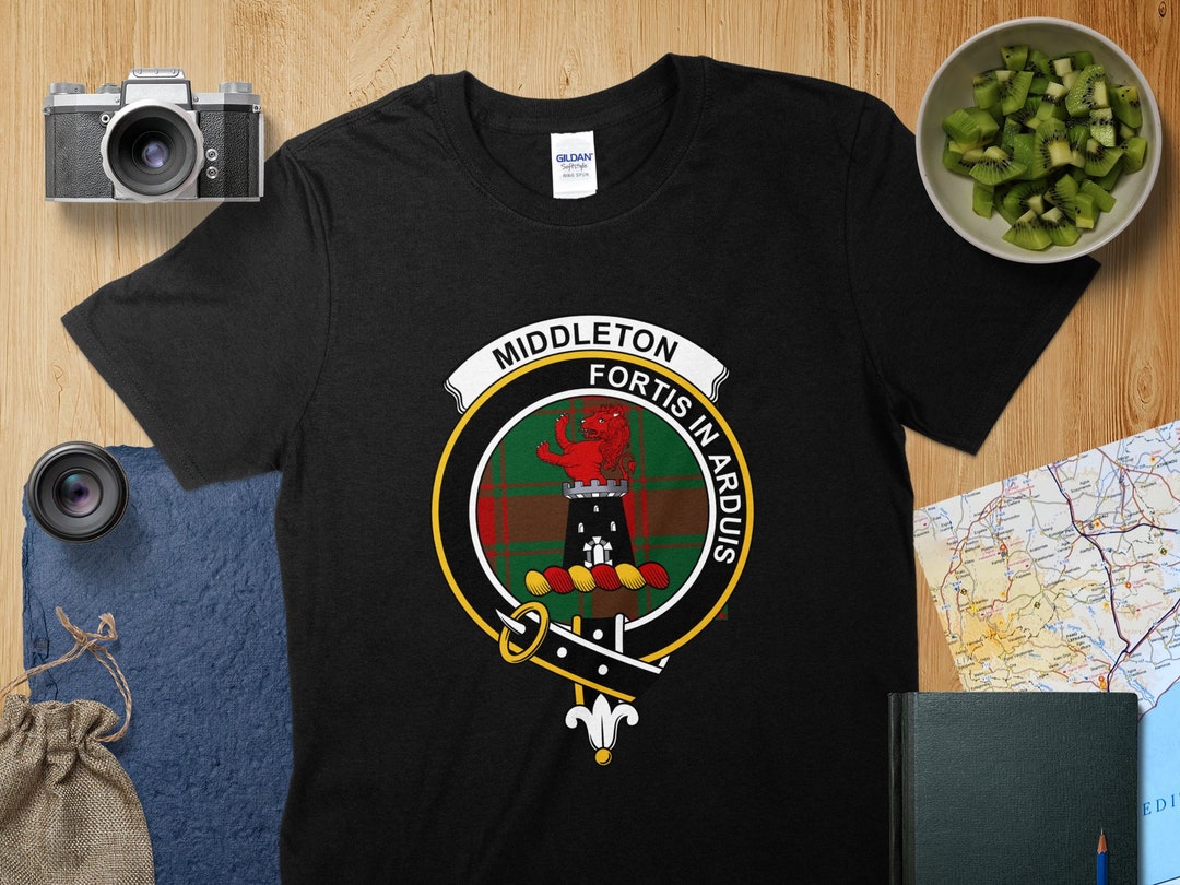 Middleton Clan Crest Tartan Background, Scottish Clan Badge Apparel ...