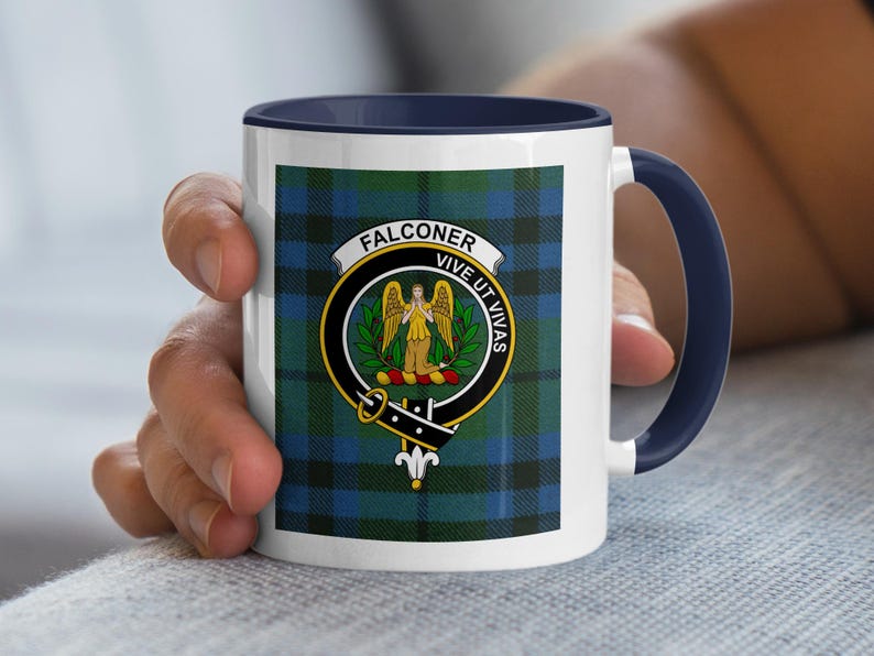 Falconer Clan Mug, Scottish Heritage, Premium Coffee Cup, Family Crest ...