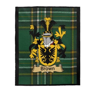 Brown Coat of Arms Irish Blanket Soft Irish Blanket Irish - Etsy