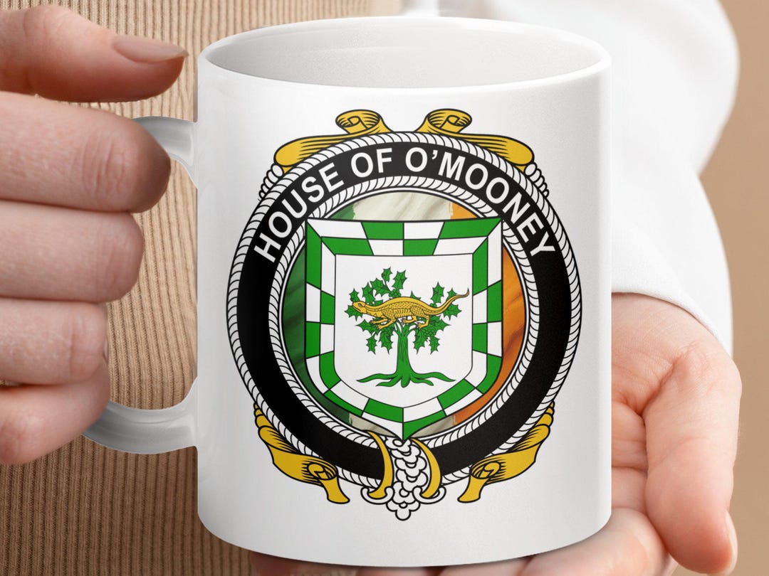O'mooney Irish Coat of Arms Mug, Irish Surname Crest, Heritage Lineage ...