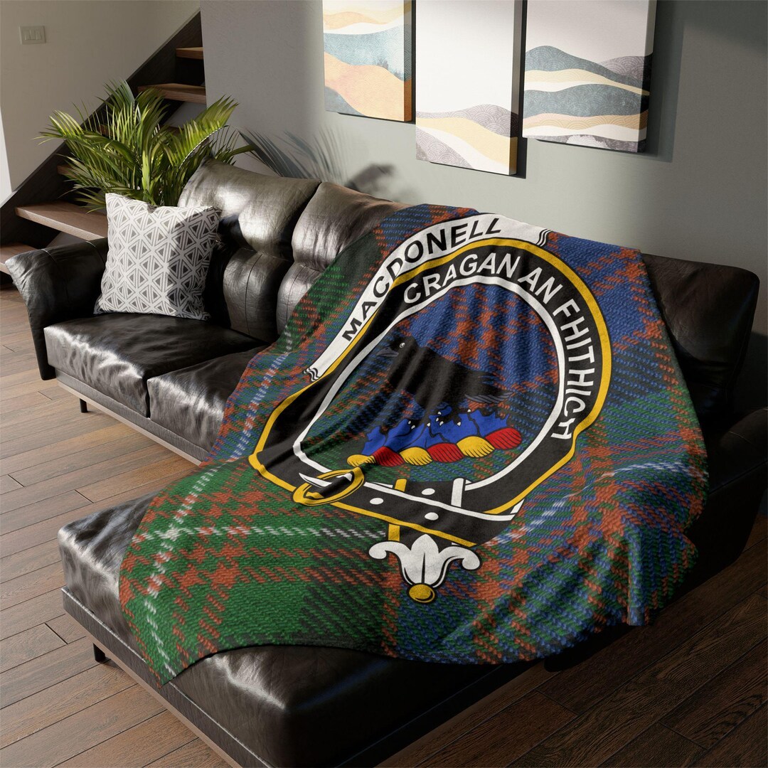 Macdonell Clan Crest Tartan Blanket: Soft Minky Scottish Throw - Etsy
