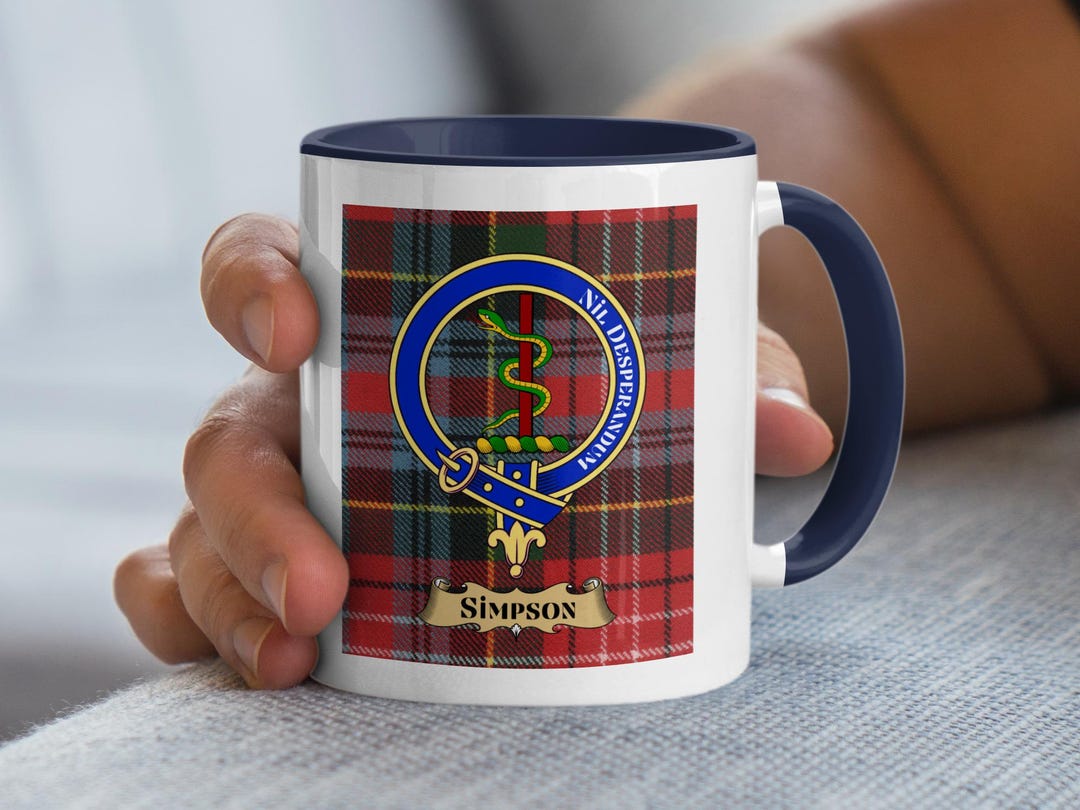 Simpson Clan Crest Mug, Scottish Tartan, Unique Gift, Heritage ...