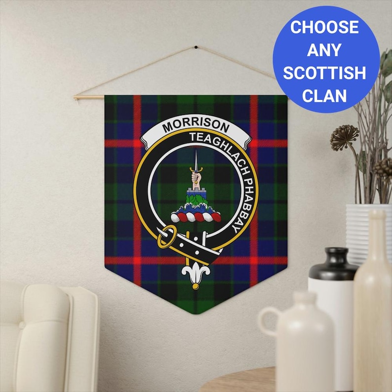 Personalized Scottish Clan Crest Wall Pennant: Custom Family Insignia ...