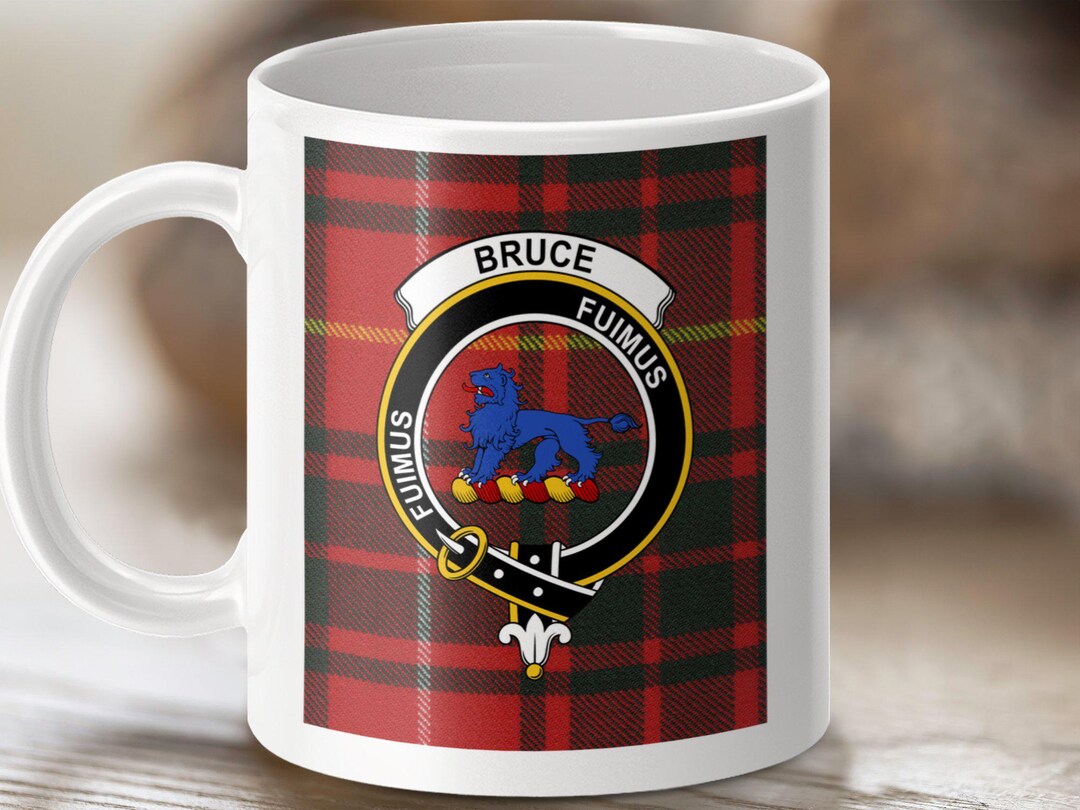 Bruce Scottish Clan Mug: Tartan Crest, Family Heritage Gift - Etsy