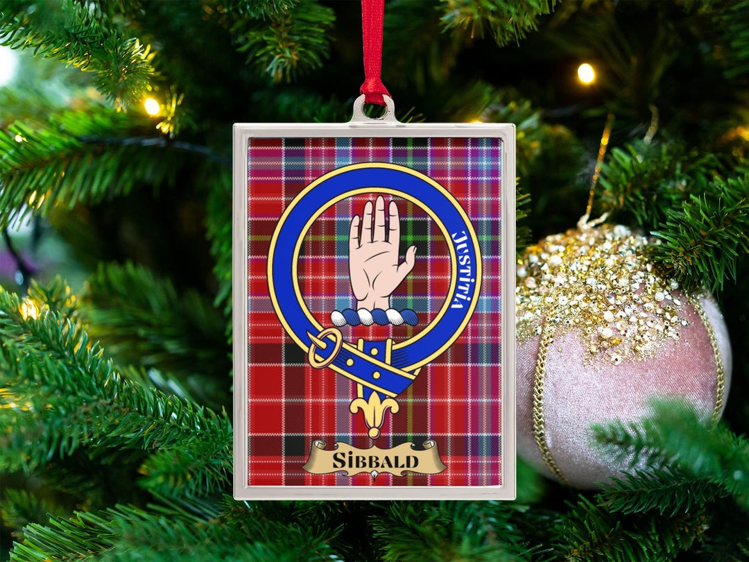 Sibbald Clan Crest Ornament: Scottish Tartan Background, Christmas ...