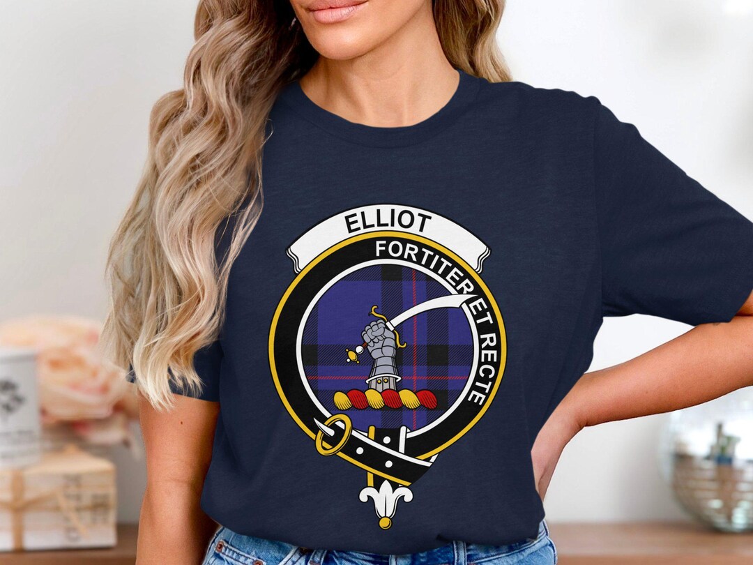 Elliot Scottish Clan Crest Tartan T-shirt, Elliot Family Heritage Tee ...