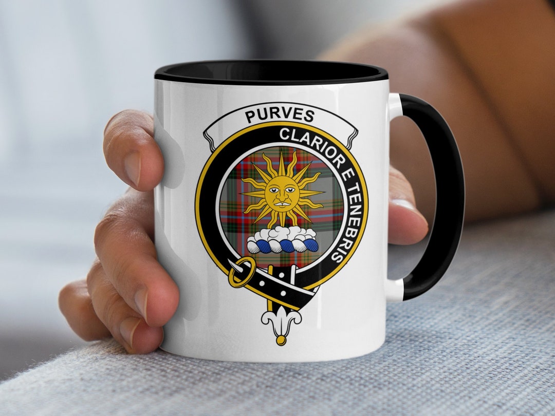 Purves Clan Crest Mug, Brighten Your Morning Coffee, Customizable ...